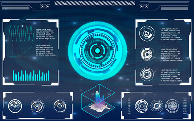 Hud radar overlay real-time tracking with modern Vector Image