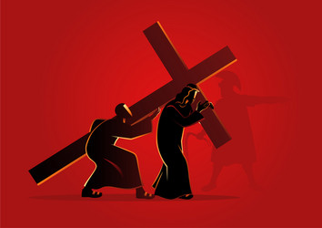Jesus Carrying Cross Vector Images (93)