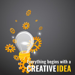 Everything begins with a creative idea poster Vector Image
