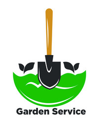 Gardening service icon of garden tools Royalty Free Vector