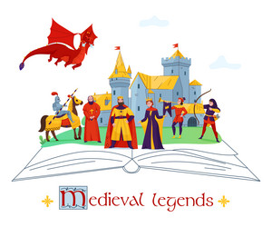 Medieval kingdom royalty composition Royalty Free Vector