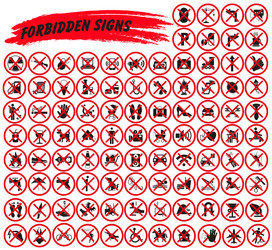 Different types of prohibition signs related Vector Image