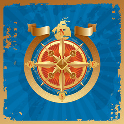 Ancient golden compass rose Royalty Free Vector Image