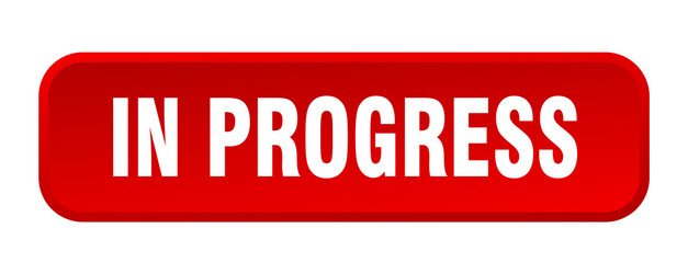 In progress button square 3d push Royalty Free Vector Image