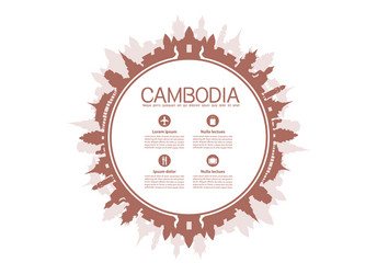 Cambodia travel landmarks Royalty Free Vector Image