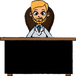 Character doctor man desk chair working Royalty Free Vector