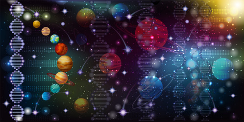 Deoxyribonucleic acid dna planets solar system Vector Image
