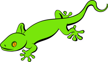 Cute cartoon character of green gecko Royalty Free Vector