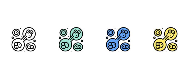 Cell division icon outline green blue and yellow Vector Image