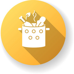 Home cooking logo on yellow in background Vector Image