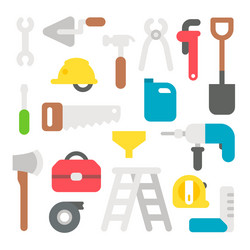 Flat design labor tools set Royalty Free Vector Image