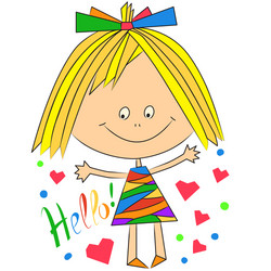 Cute Little Girl Saying Hello Vector Images (over 110)