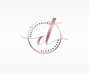 Initial ct handwriting logo with circle template Vector Image