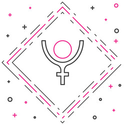 Gold line ancient astrological symbol of pluto Vector Image