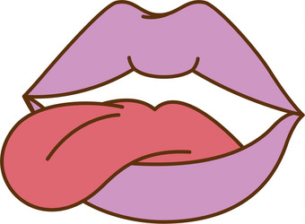 Pop art lips with tongue out Royalty Free Vector Image