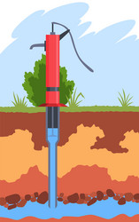 Water supply wells system structure of soil Vector Image