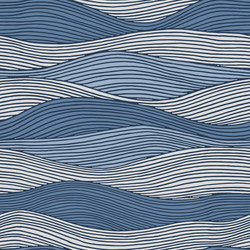Seamless blue wave line pattern Royalty Free Vector Image