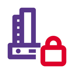 Building with enabled privacy system Royalty Free Vector