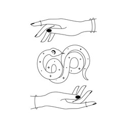 Snake bite hand traditional snake handshake Vector Image