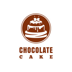Chocolate cake logo design template Royalty Free Vector