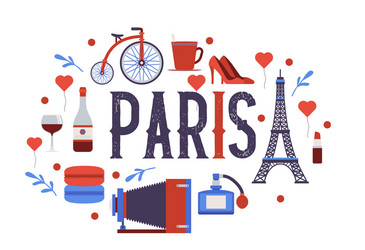 Paris pattern french culture eiffel tower Vector Image