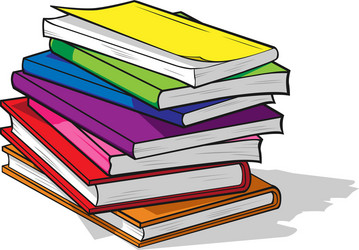 Cartoon hand drawn stack of books Royalty Free Vector Image