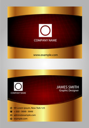 Dark red and gold business card design Royalty Free Vector