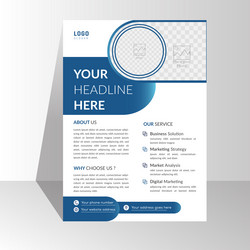 Gradient blue color flyer design template Vector Image