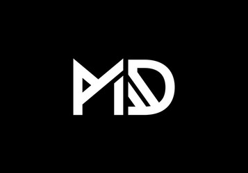 Initial monogram letter m d logo design template Vector Image