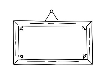 Vintage hand drawn picture frames doodle photo Vector Image