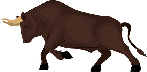 Bull - stencil with floral design animal Vector Image