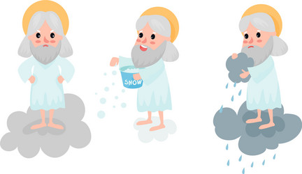 God character with nimbus standing on cloud Vector Image