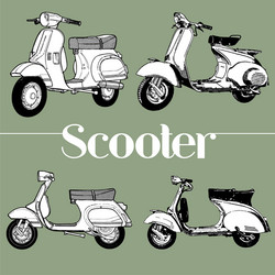 Scooter symbol mod lambretta vespa Royalty Free Vector Image