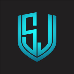 Sj logo monogram with emblem style isolated Vector Image