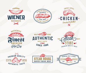 Steak house or meat store vintage typography Vector Image
