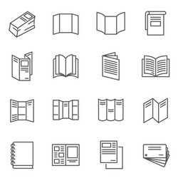 Book thin line icons Royalty Free Vector Image