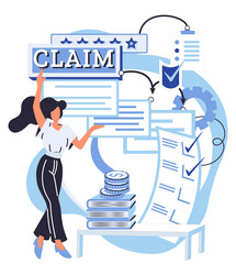 Claim application filling out registration form Vector Image