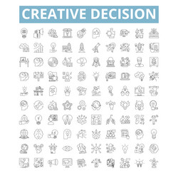 Executive committee line icons signs set design Vector Image