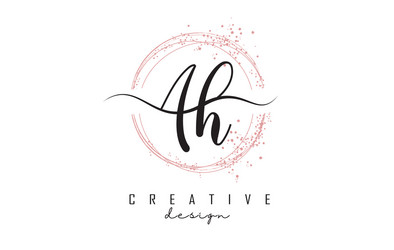 Abstract letters ah a h with green leaf design Vector Image