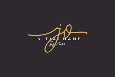 Initial jo signature logo template hand drawn Vector Image