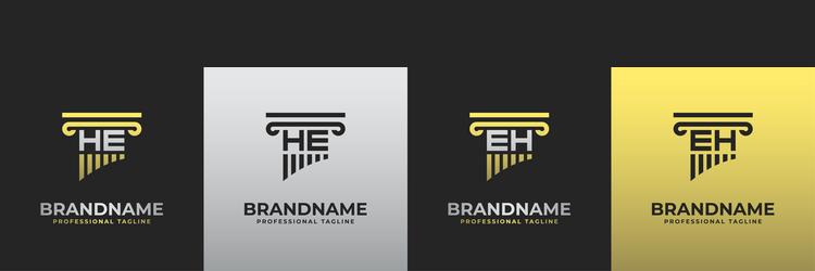 Letter eh and he pillar logo suitable for Vector Image