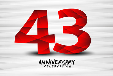 43 year anniversary celebration logo Royalty Free Vector