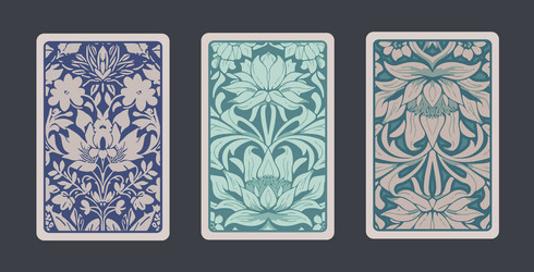 Back playing cards with vintage abstract floral Vector Image