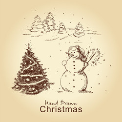 Christmas wreath hand drawn Royalty Free Vector Image