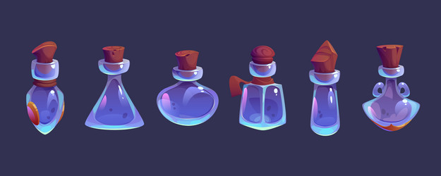 Chemical laboratory potion bottle game animation Vector Image