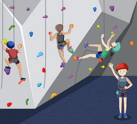Indoor rock climbing gym Royalty Free Vector Image