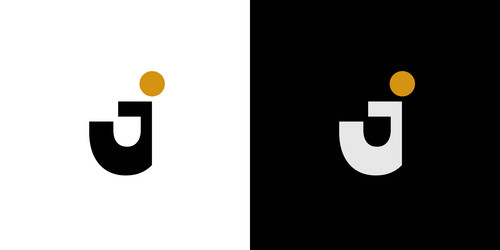 Simple and modern letter je initials logo design Vector Image
