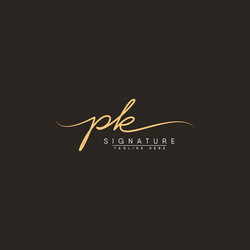 Pk signature logo - handwritten template Vector Image