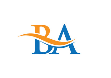 Ba logo design premium letter Royalty Free Vector Image