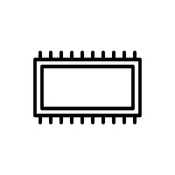 Cpu processor line icon for websites and mobile Vector Image